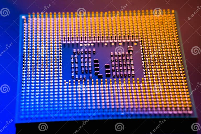 Technology Electronic Concept. Cpu Ram Computer on Blue Li Stock Photo ...