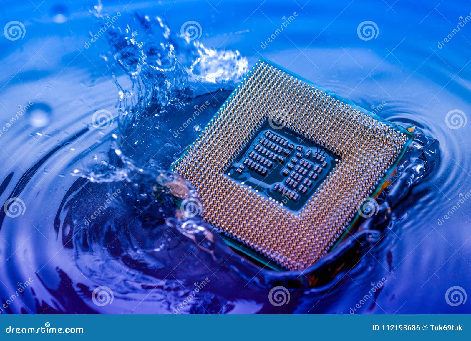Technology Electronic Concept. Cpu Ram Computer on Blue Li Stock Photo ...