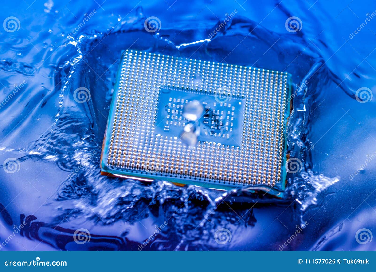 Technology Electronic Concept. Cpu Ram Computer on Blue Li Stock Photo ...