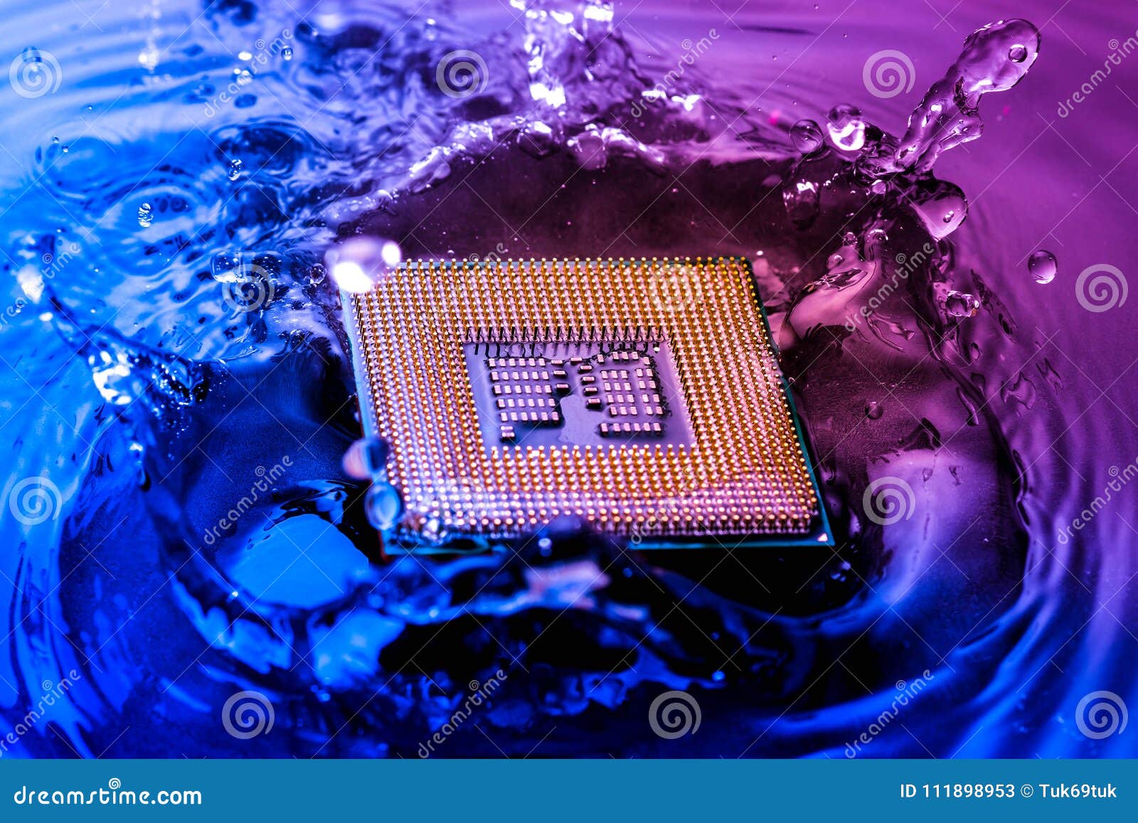 Technology Electronic Concept. Cpu Ram Computer on Blue Li Stock Image ...