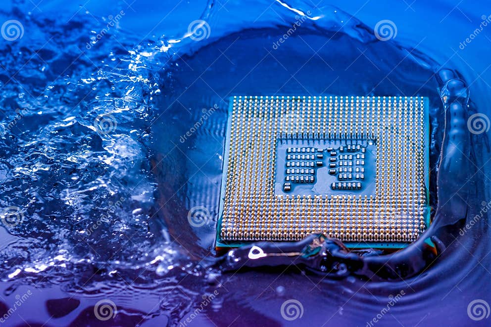 Technology Electronic Concept. Cpu Ram Computer on Blue Li Stock Photo ...