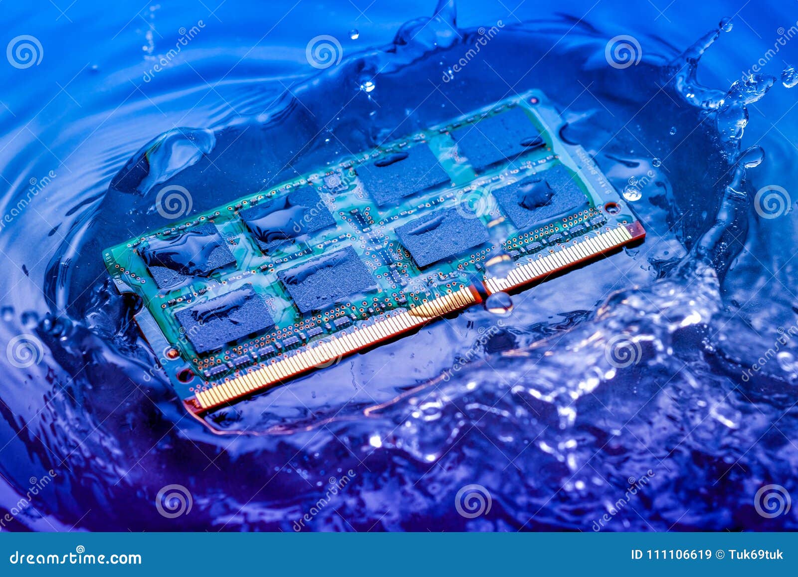 Technology Electronic Concept. Cpu Ram Computer Fall into Stock Image ...