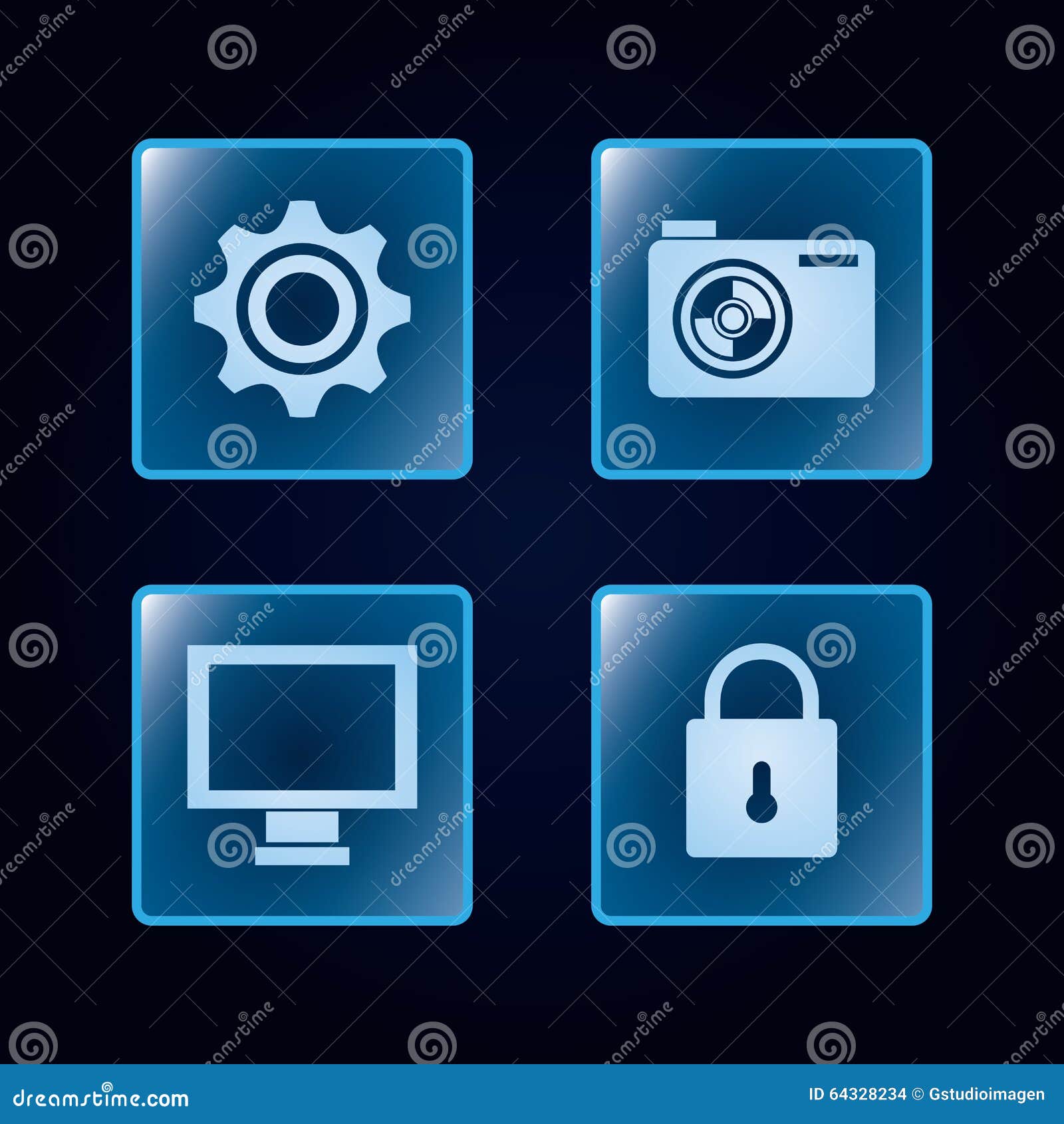 Technology and Electronic Devices Stock Illustration - Illustration of ...