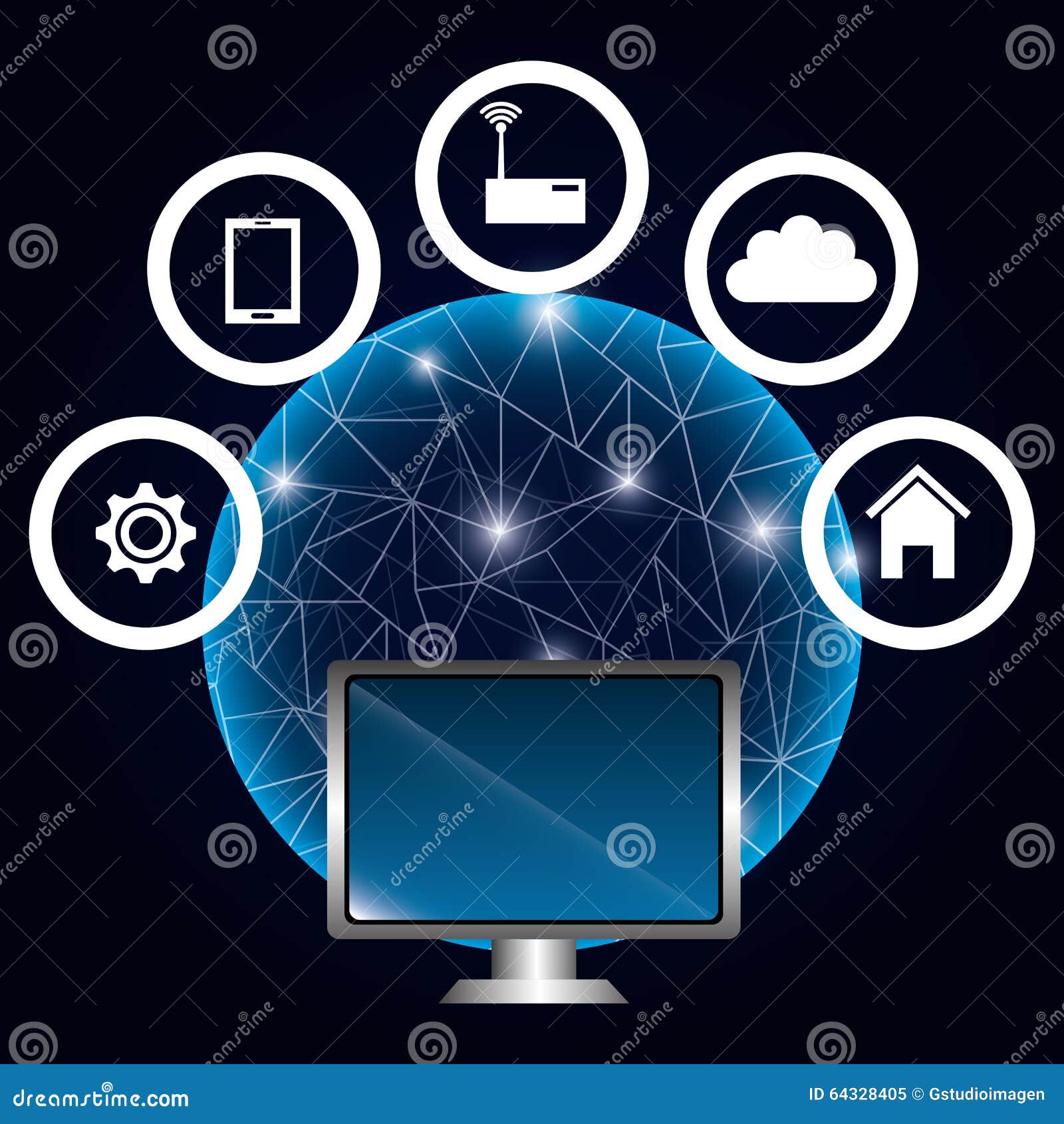 Technology and Electronic Devices Stock Illustration - Illustration of ...
