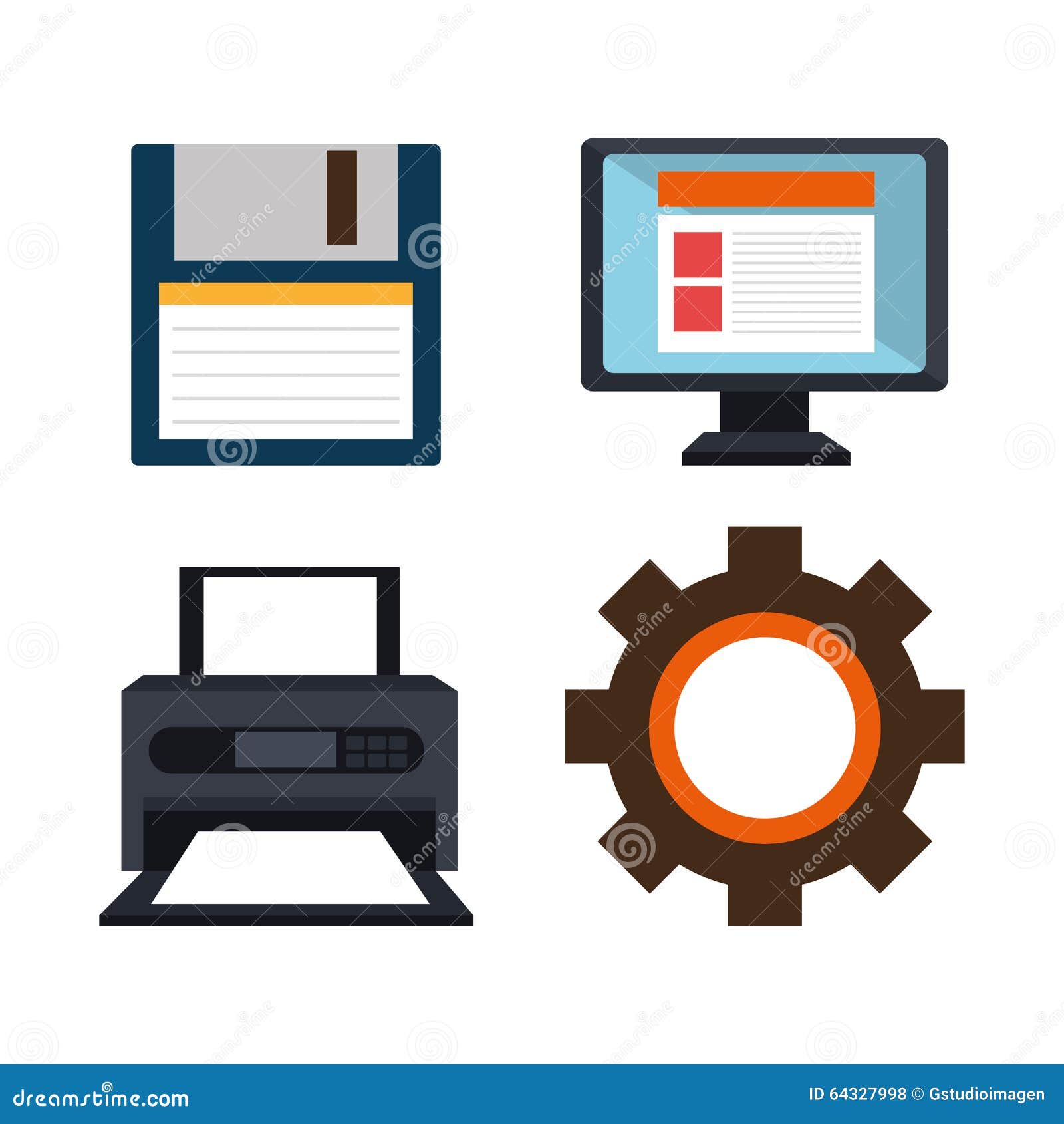 Technology and Electronic Devices Stock Illustration - Illustration of ...