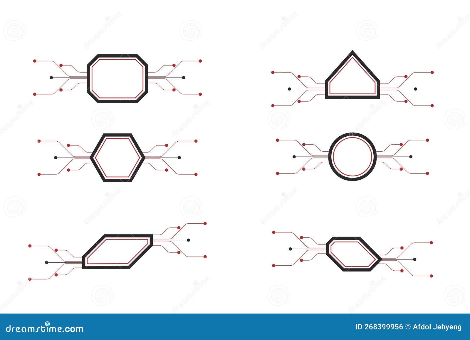 Set Geometric Technology Elements. Technology Abstract Digital Element ...