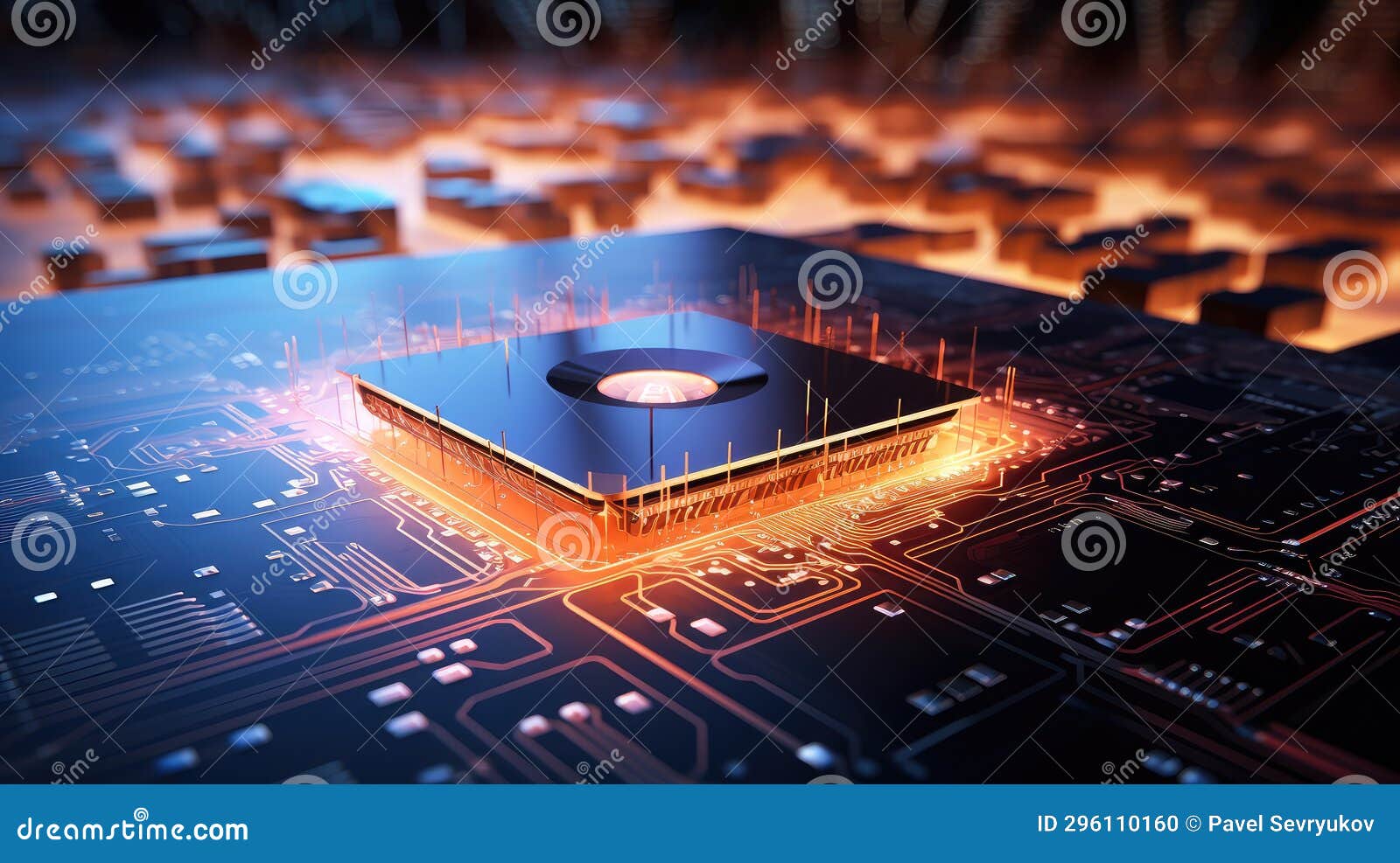 Technology Energy Efficient Chip Stock Illustration - Illustration of ...