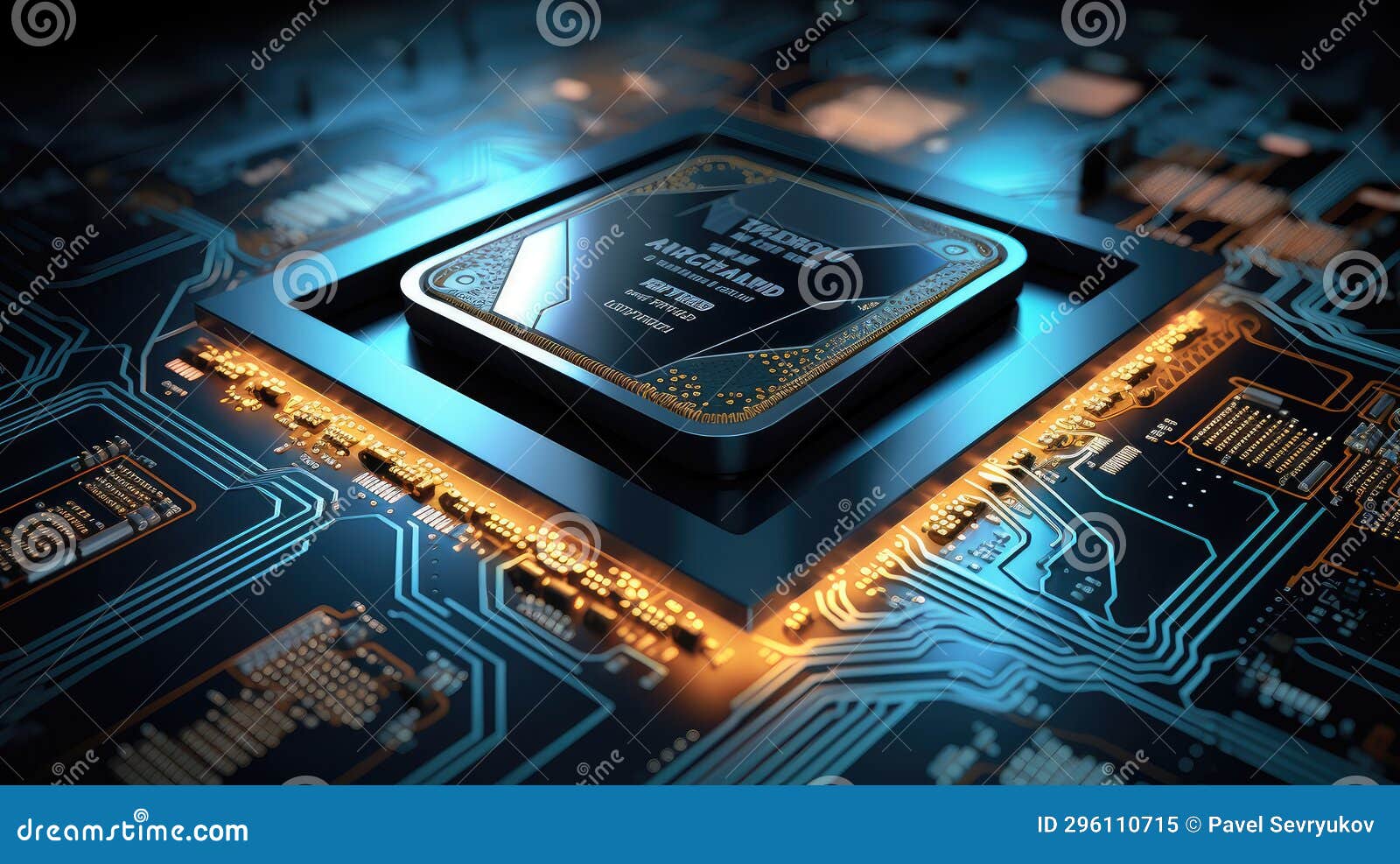 Technology Energy Efficient Chip Stock Illustration - Illustration of ...