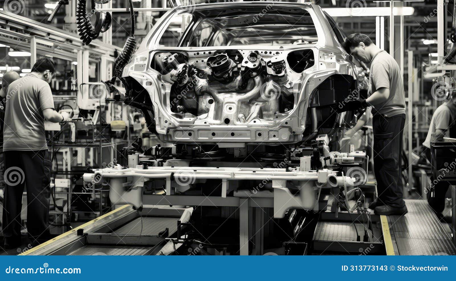 Technology Engine Car Production Stock Illustration - Illustration of ...