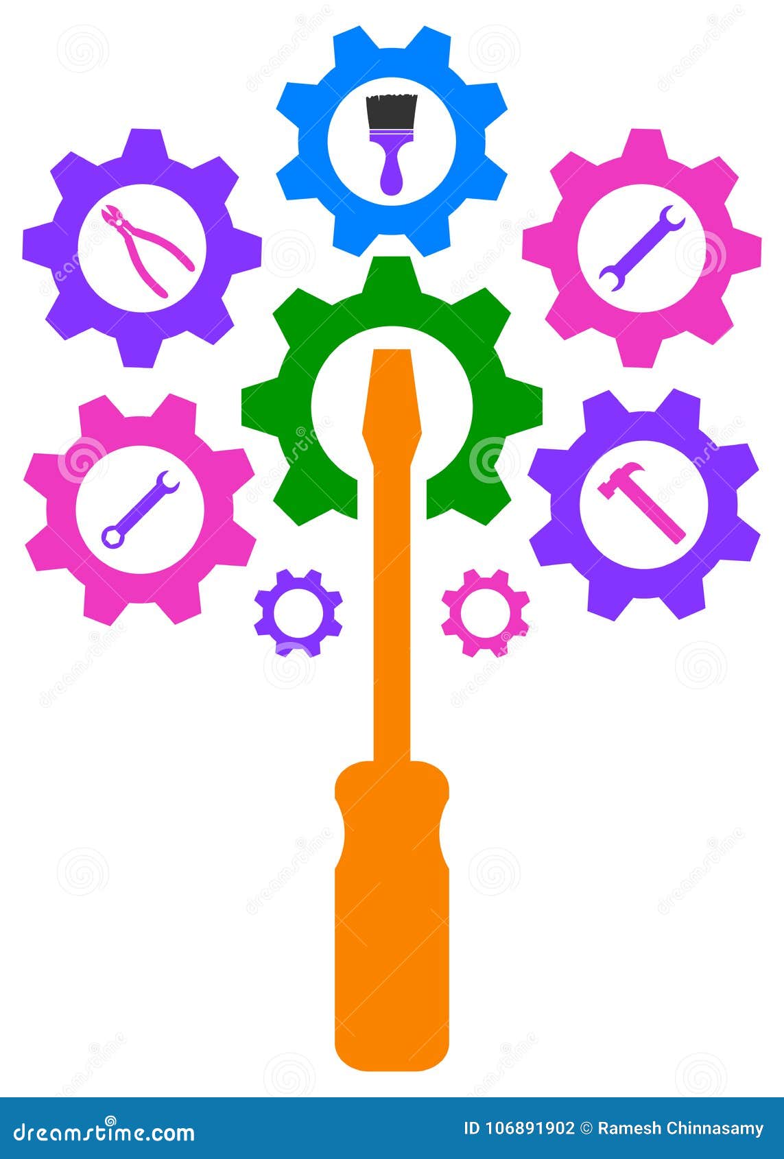 Technology Engine Gear Tree Logo Stock Vector - Illustration of ...