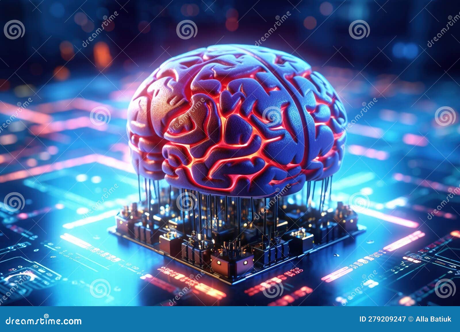 Technology and Engineering Concept. Artificial Intelligence, AI, Machine Learning, Big Data ...