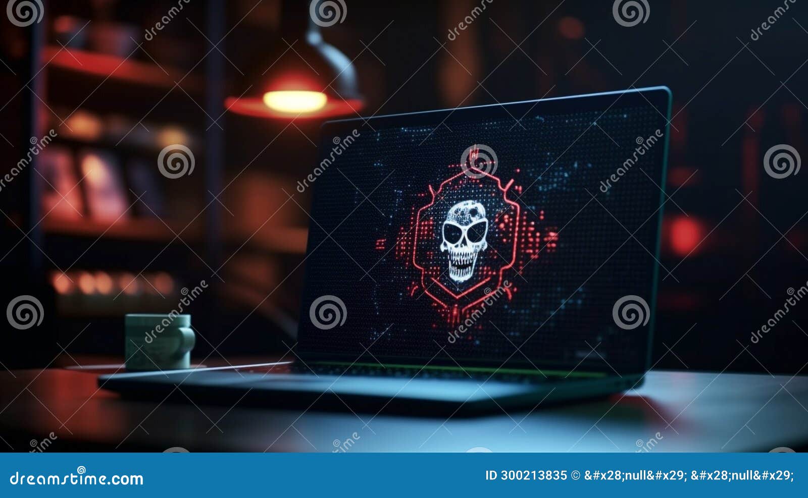 Technology and Engineering Concept Hacker Attack System, Red Alert Sign ...