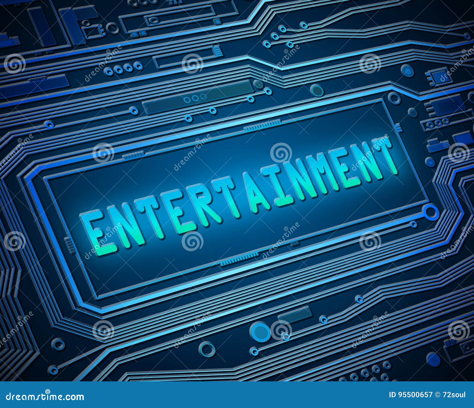 Technology Entertainment Concept. Stock Illustration - Illustration of ...