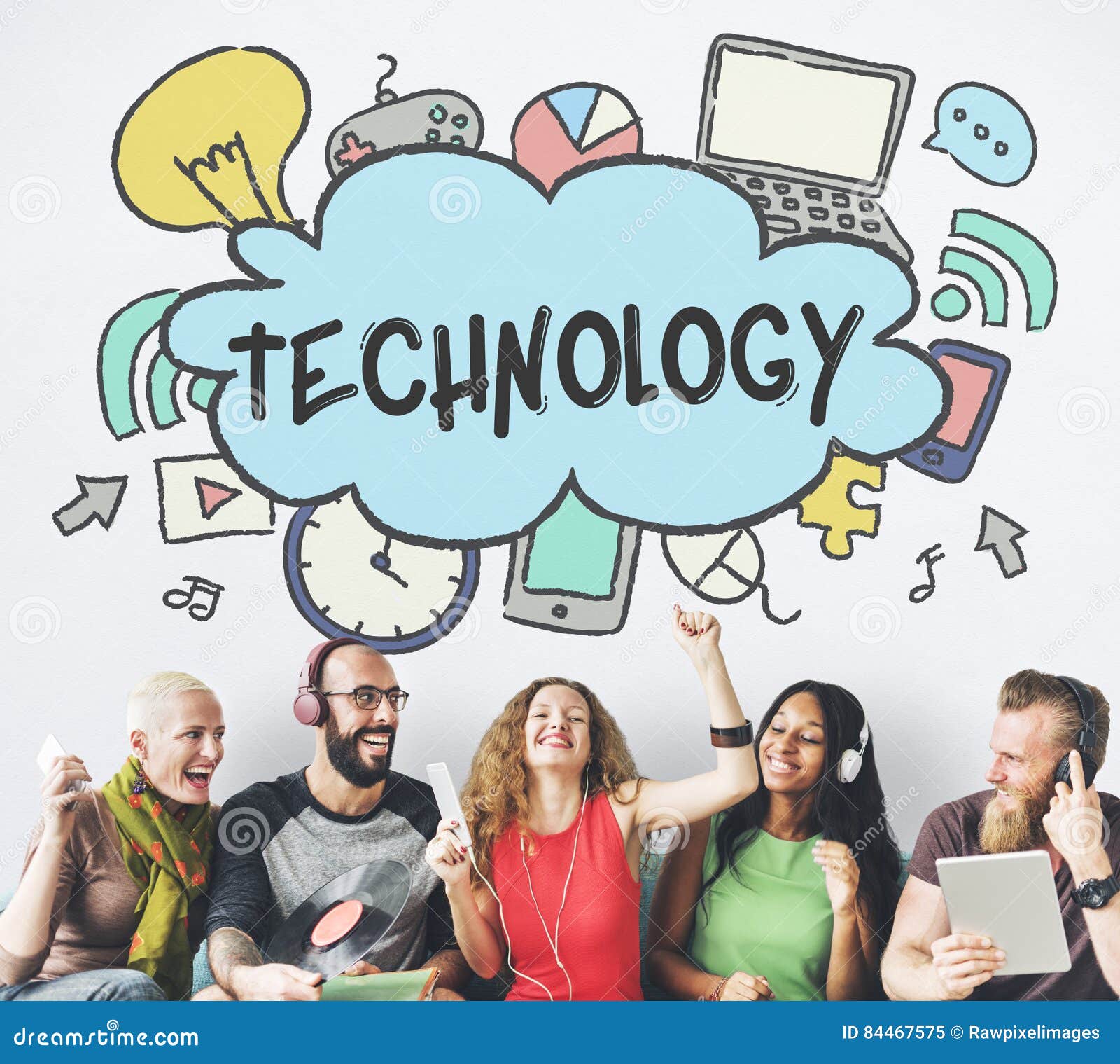 Technology Entertainment Social Network Graphic Concept Stock Image ...