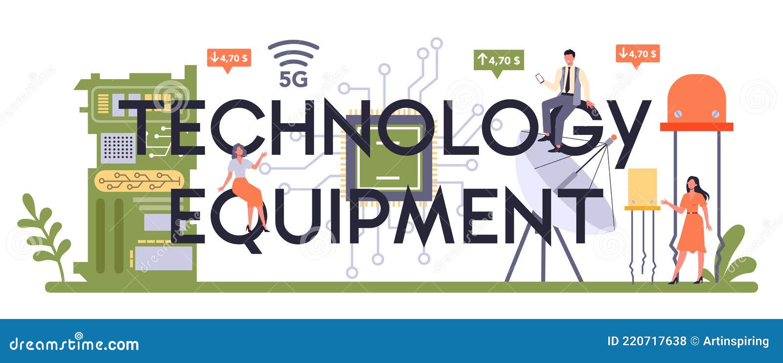 Technology Equipment Typographic Header. Hardware Industry Stock Vector ...