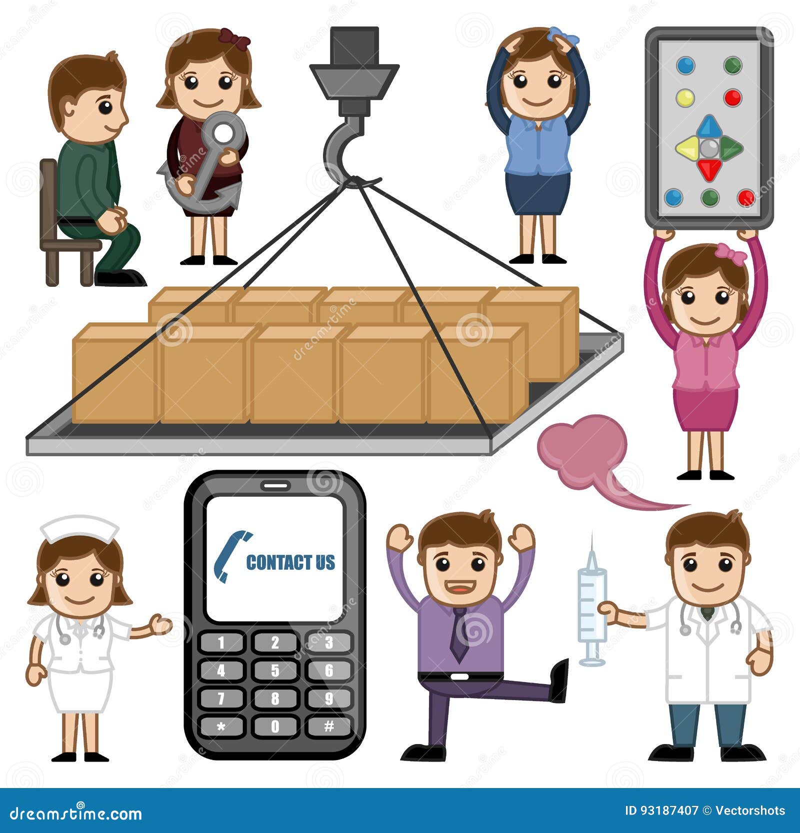 Technology and Export Cartoon Graphic Illustration Stock Vector ...