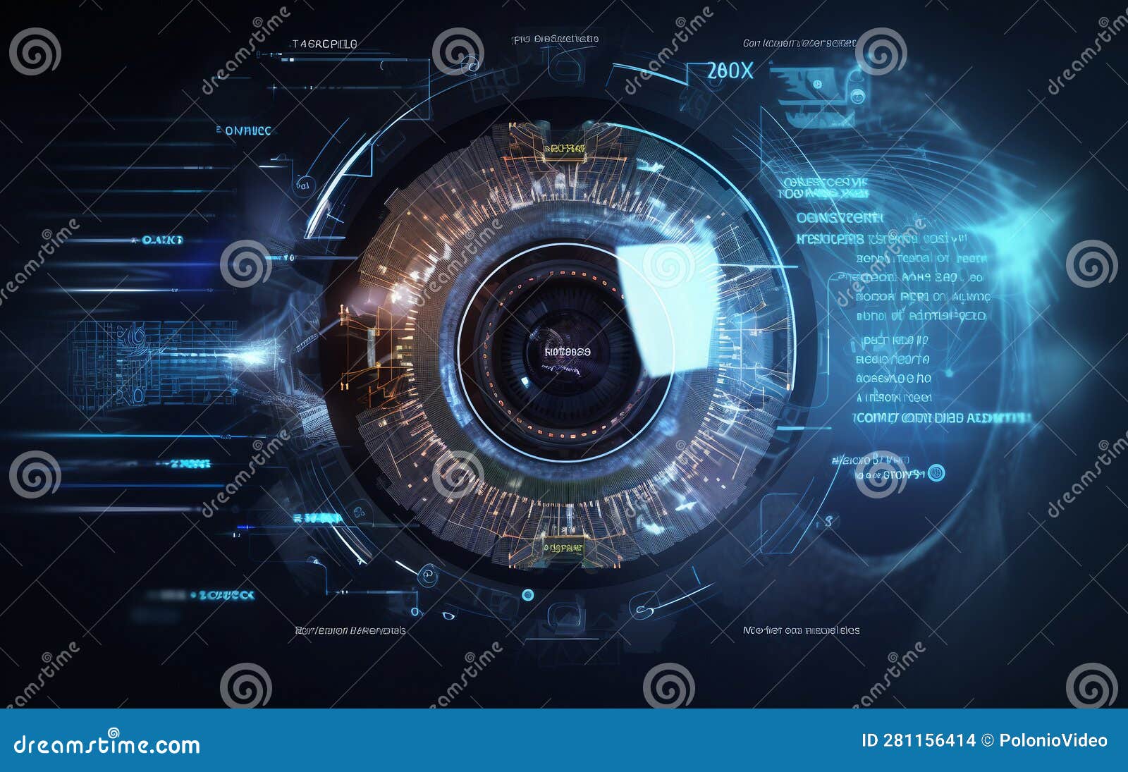 Technology Eye for Recognizable Security. AI Generative Stock Photo ...