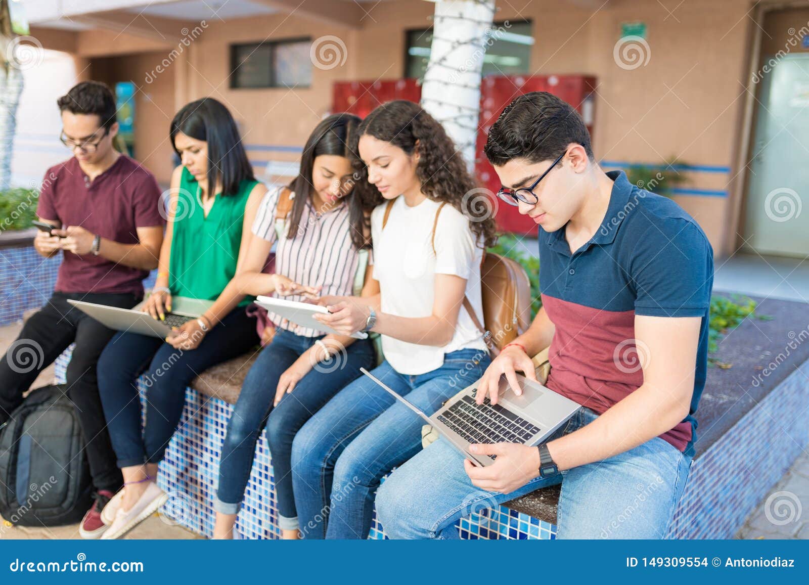 Technology is a Fantastic Resource for Study Tools Stock Photo - Image ...
