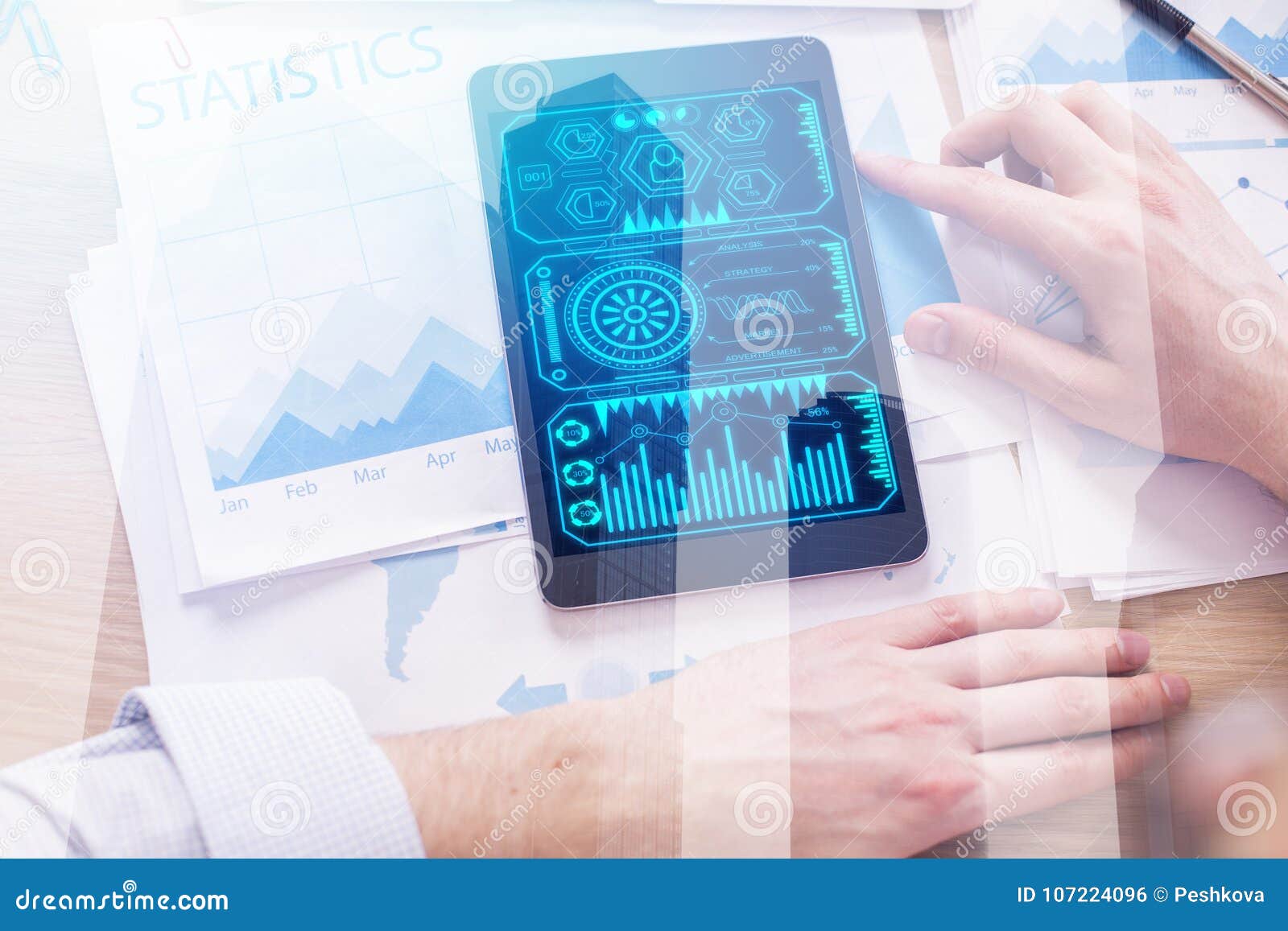 Technology and Finance Concept Stock Photo - Image of desk ...