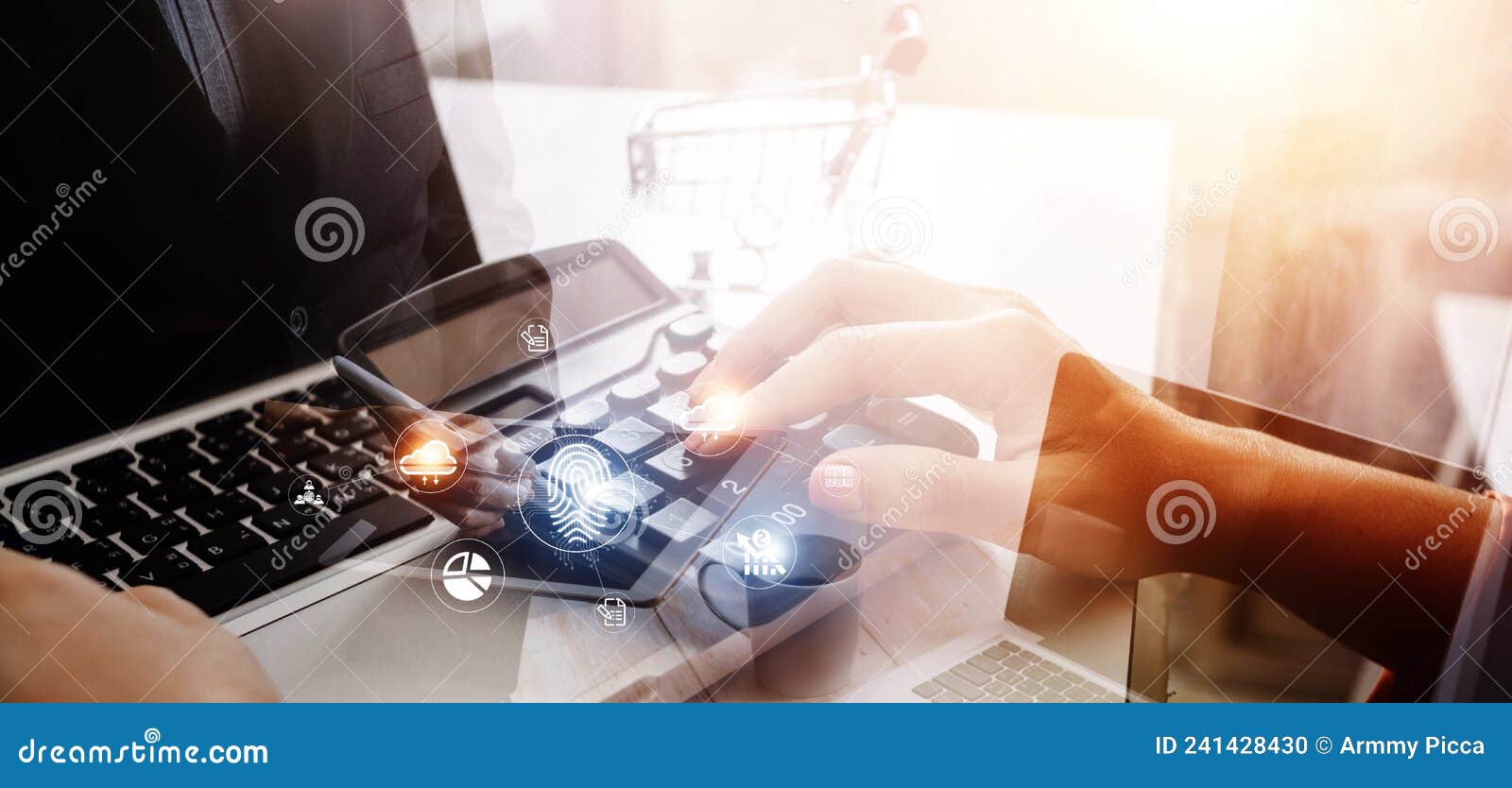 Technology Fingerprint Scan Provides Security. Digital Transformation ...