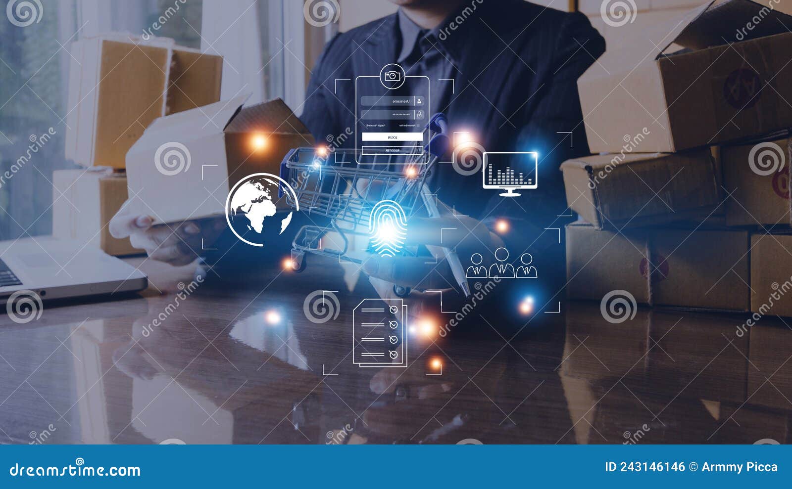 Technology Fingerprint Scan Provides Security. Digital Transformation ...