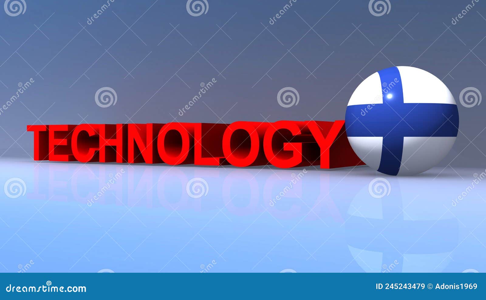 Technology with Finland Flag on Blue Stock Illustration - Illustration ...