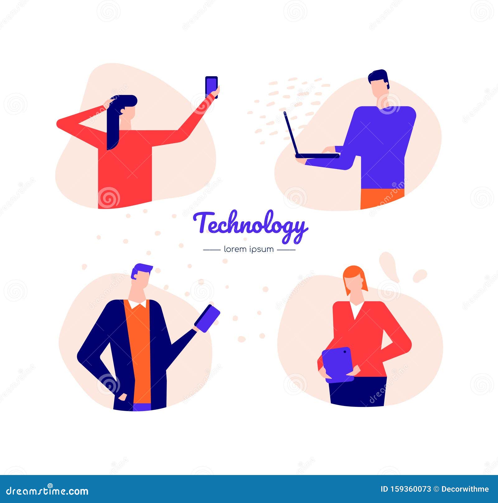 Technology - Flat Design Style Vector Characters Set Stock Vector ...
