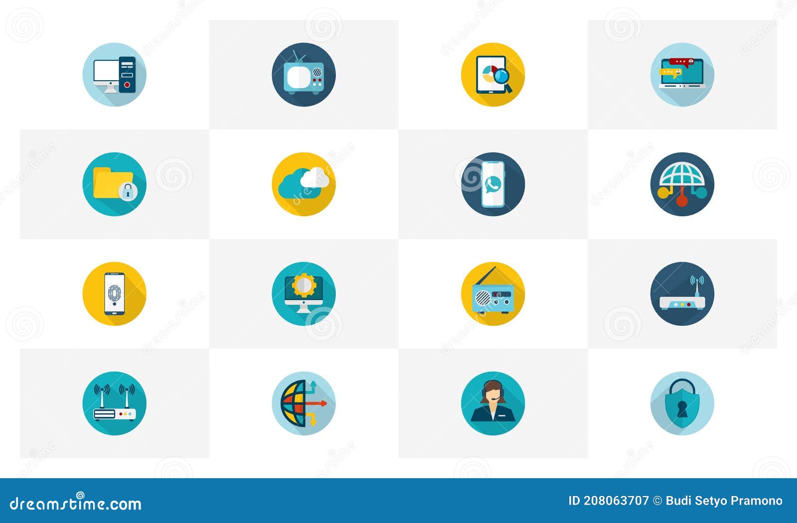 Technology Flat Icon Logo Concepts Vector, Creative Design Template ...
