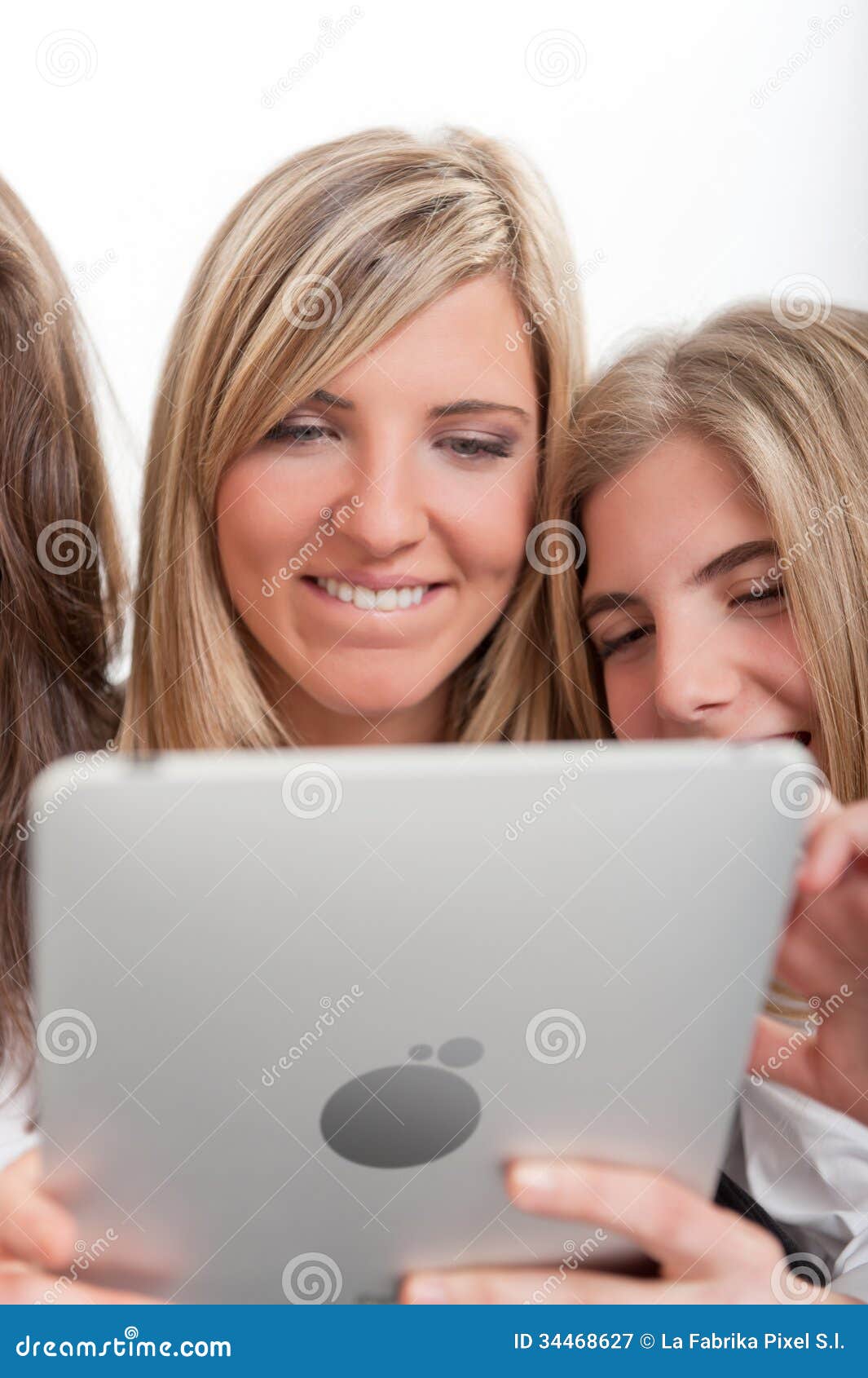 Technology and fun stock image. Image of brunette, smiling - 34468627