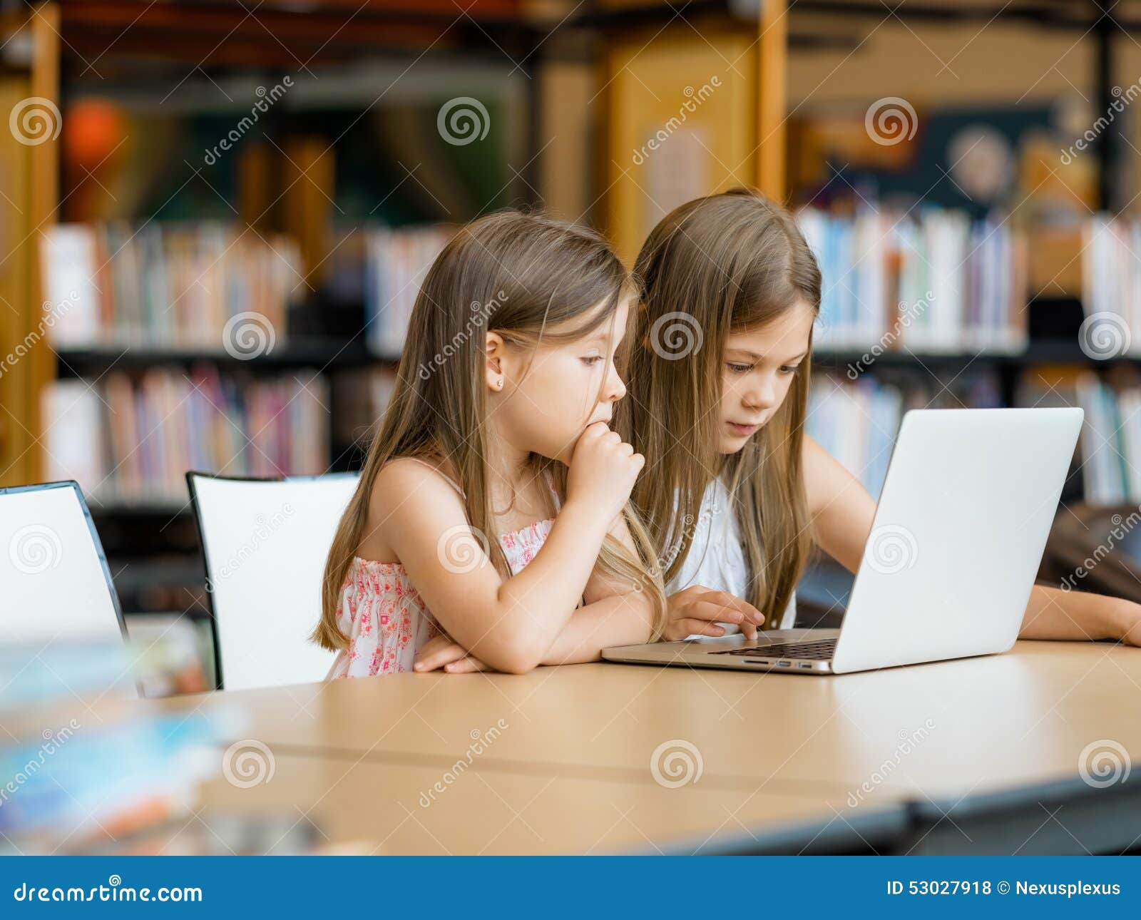 Technology and Fun in the Library Stock Photo - Image of lifestyle ...