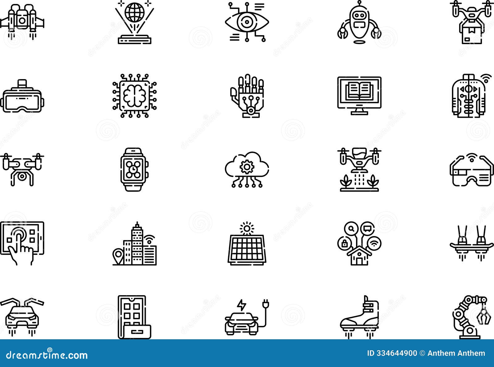 Technology of the Future Icons Collection is a Vector Illustration with ...