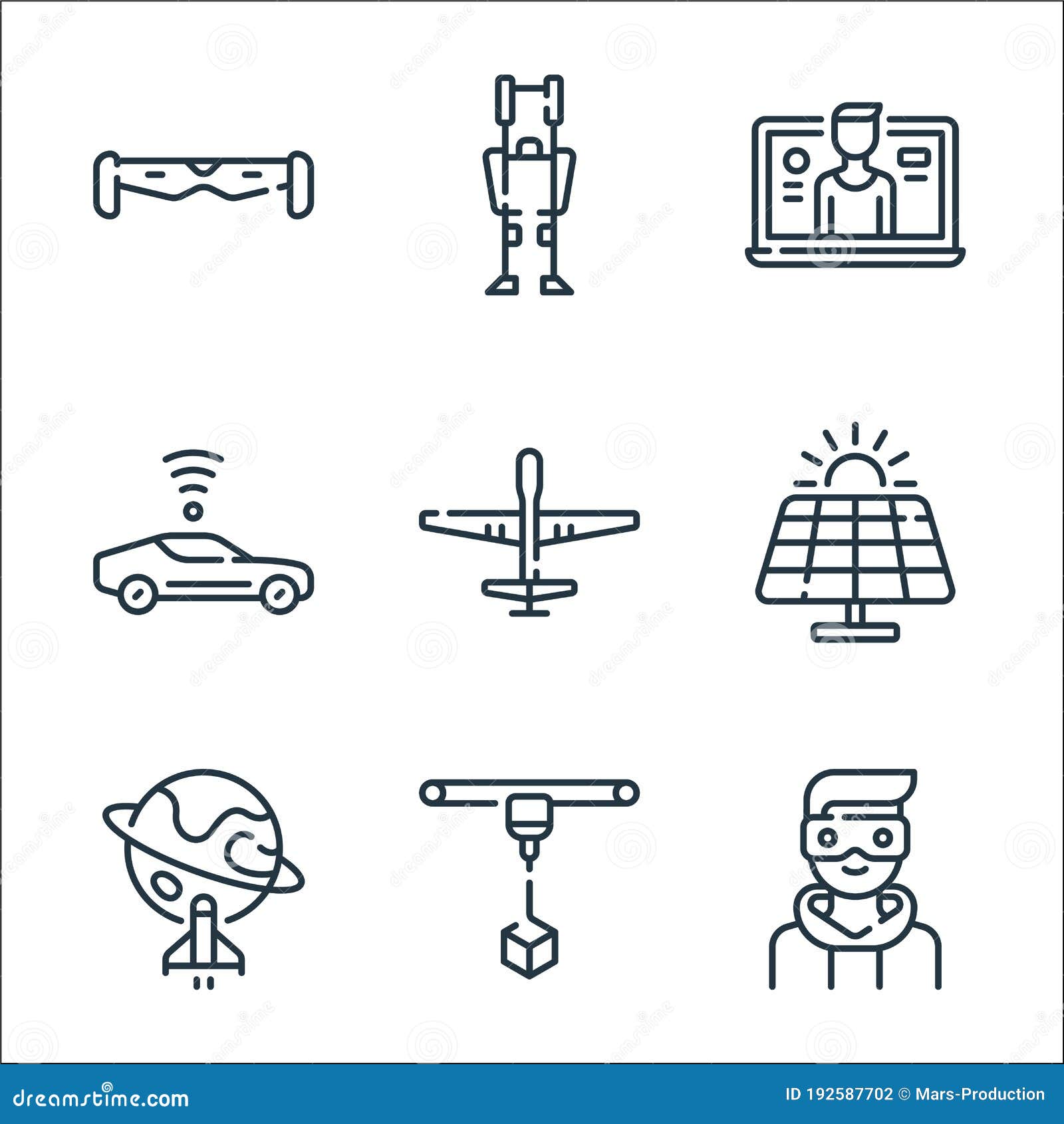 Technology of the Future Line Icons. Linear Set Stock Vector ...