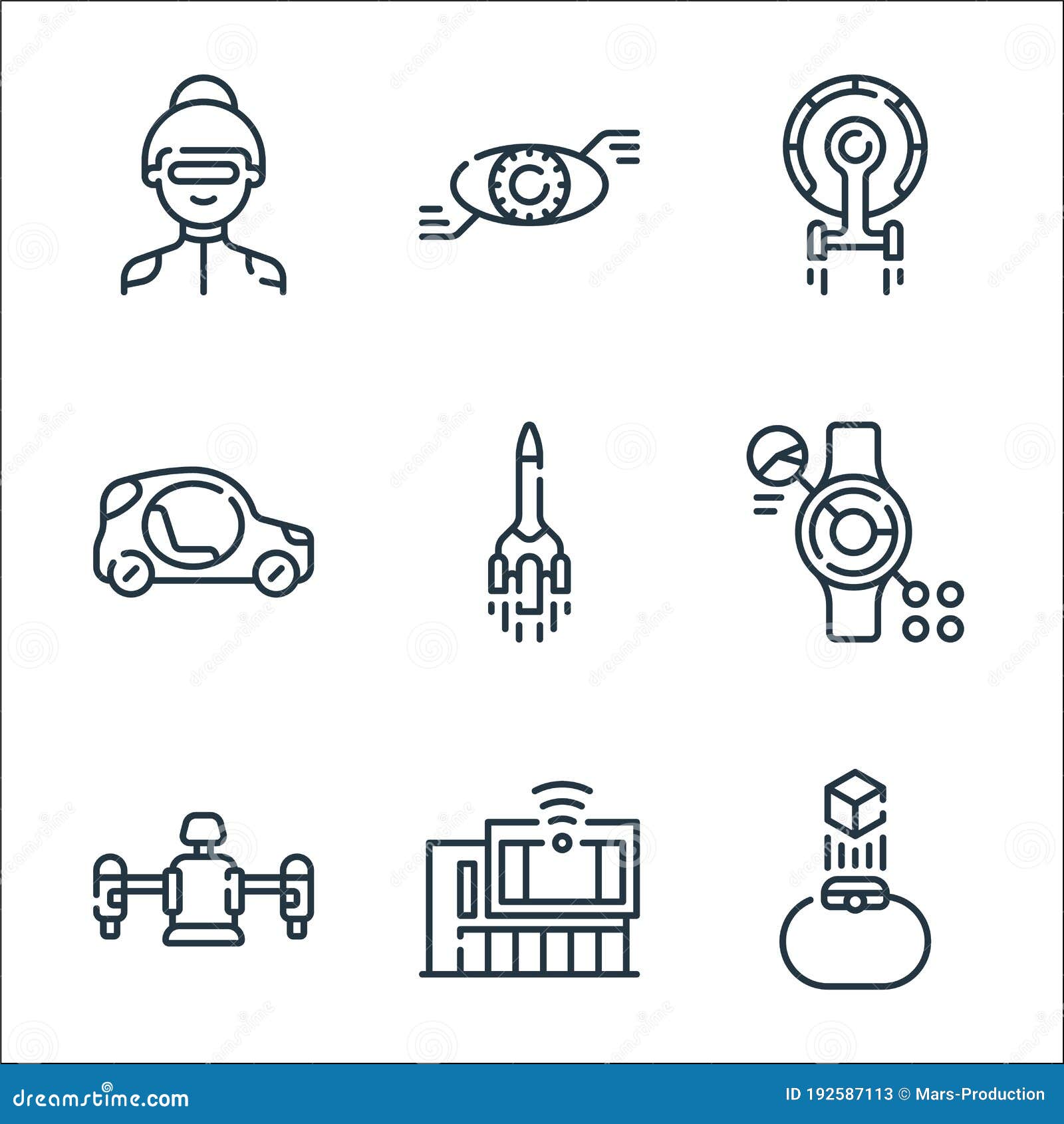 Technology of the Future Line Icons. Linear Set Stock Vector ...