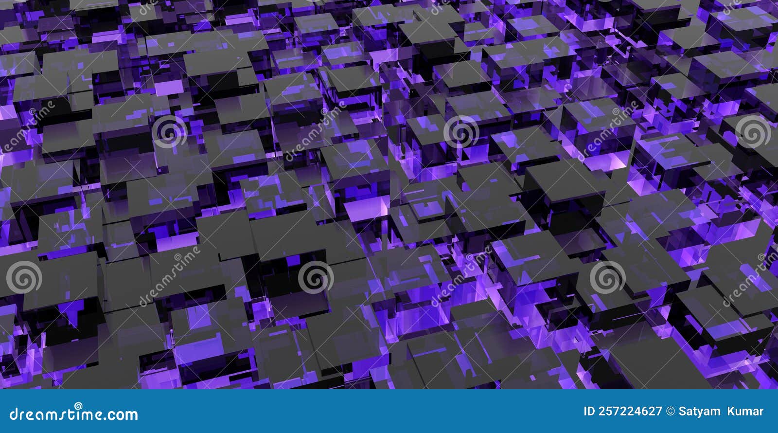 Technology Futuristic Abstract Art Crystals Cube Decoration with a 3D ...