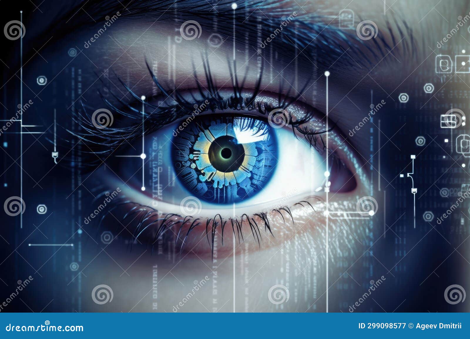 Technology Futuristic Computer Vision Secure Future Identification Scan ...
