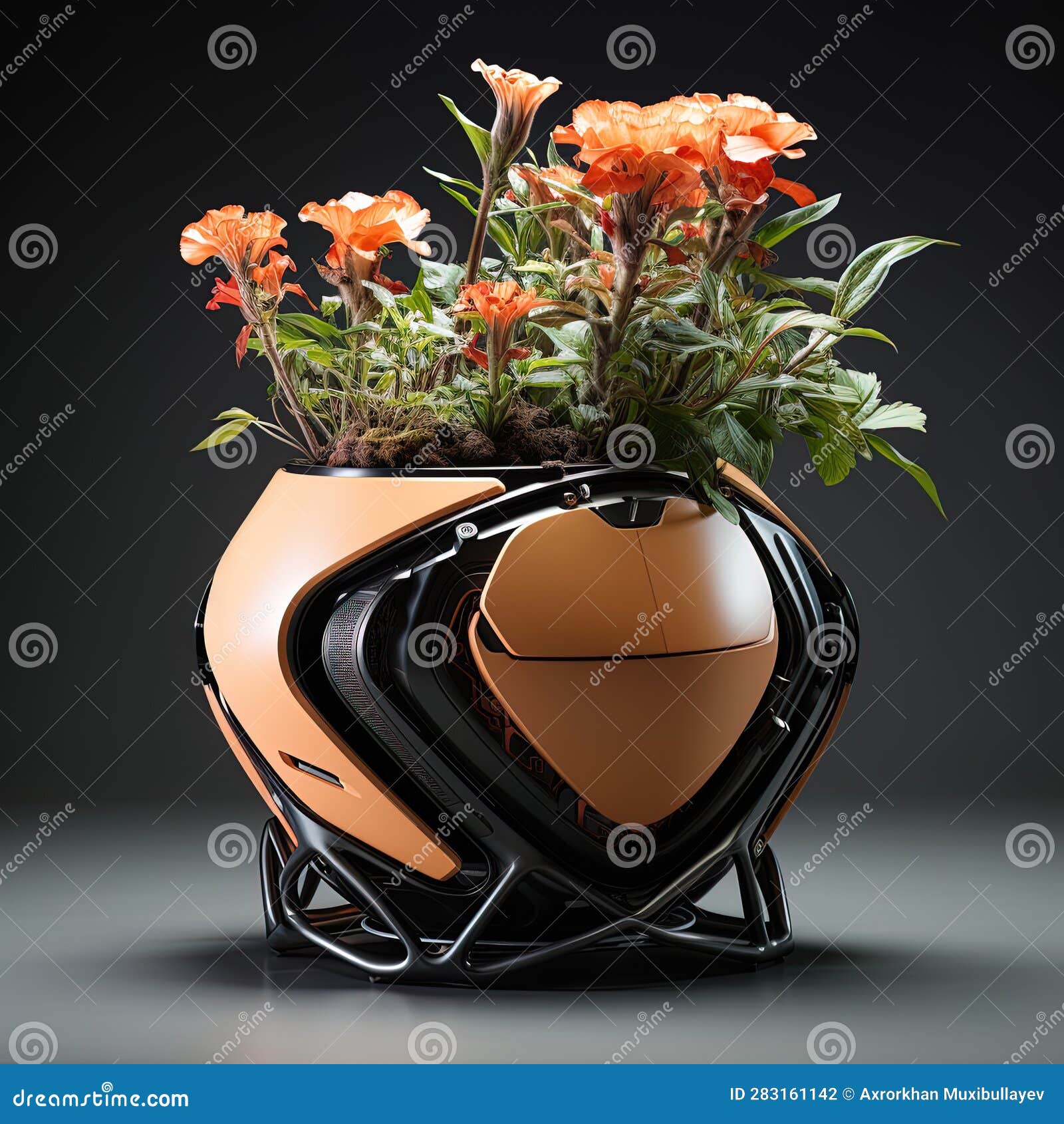 Futuristic Flower Pot, Generative Ai Stock Illustration - Illustration ...