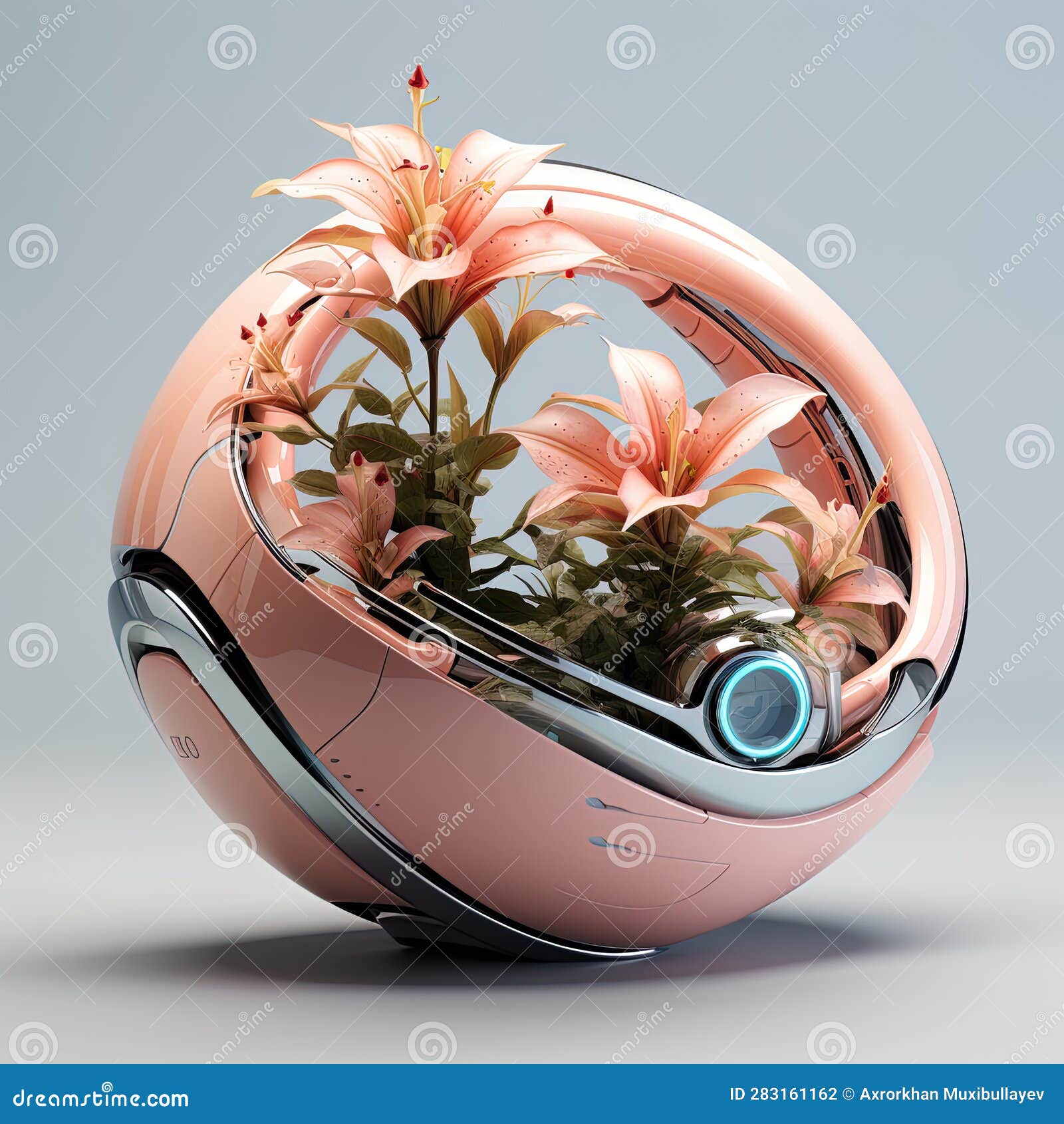 Futuristic Flower Pot, Generative Ai Stock Illustration - Illustration ...
