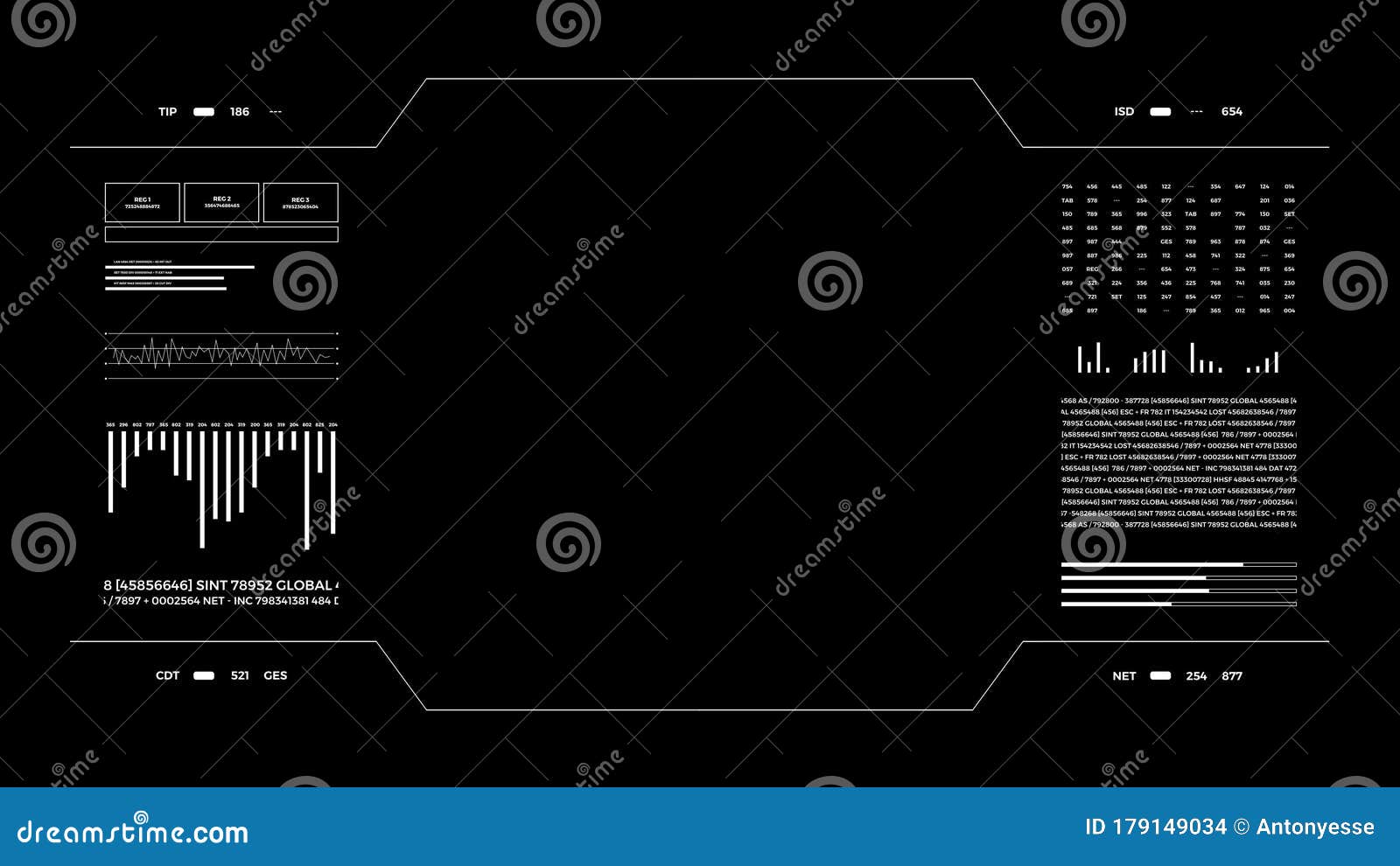 Technology Futuristic HUD Command Control Center Animation Stock ...