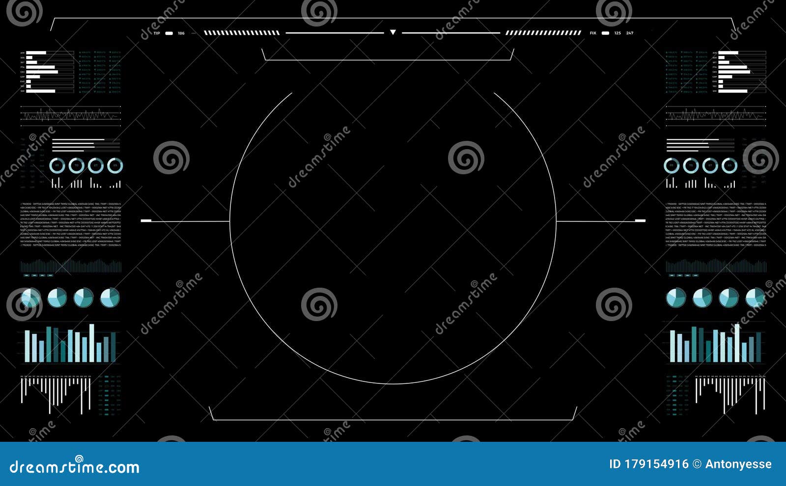 Technology Futuristic HUD Command Control Center Animation Stock ...