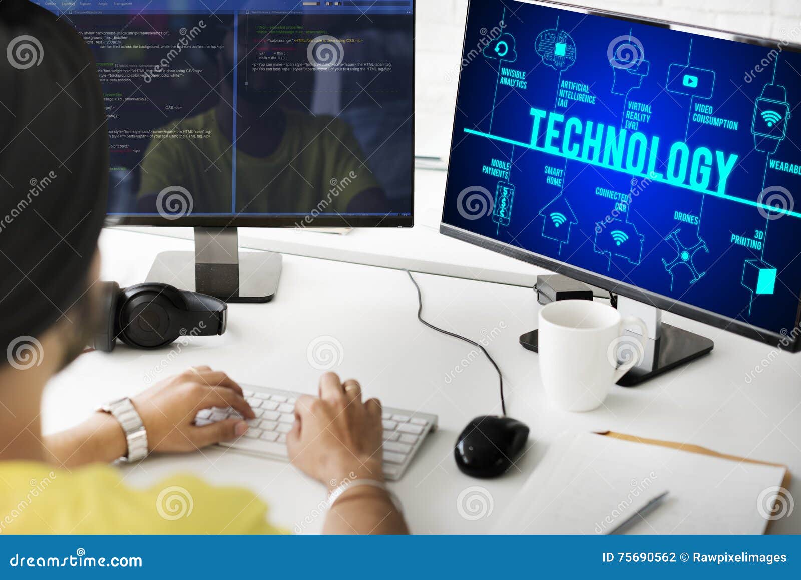 Technology Futuristic Innovation Invention Connection Concept Stock ...