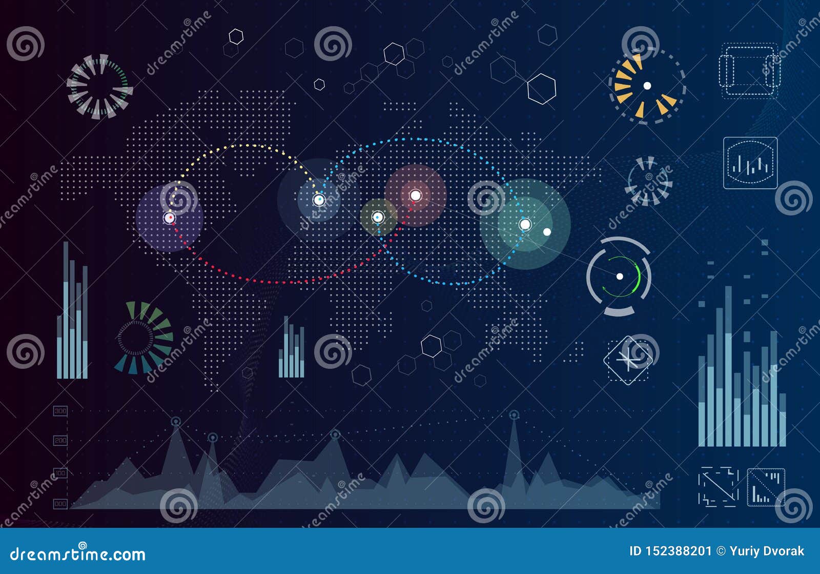 Technology Futuristic Modern User Interface Circle Shapes. HUD Elements ...