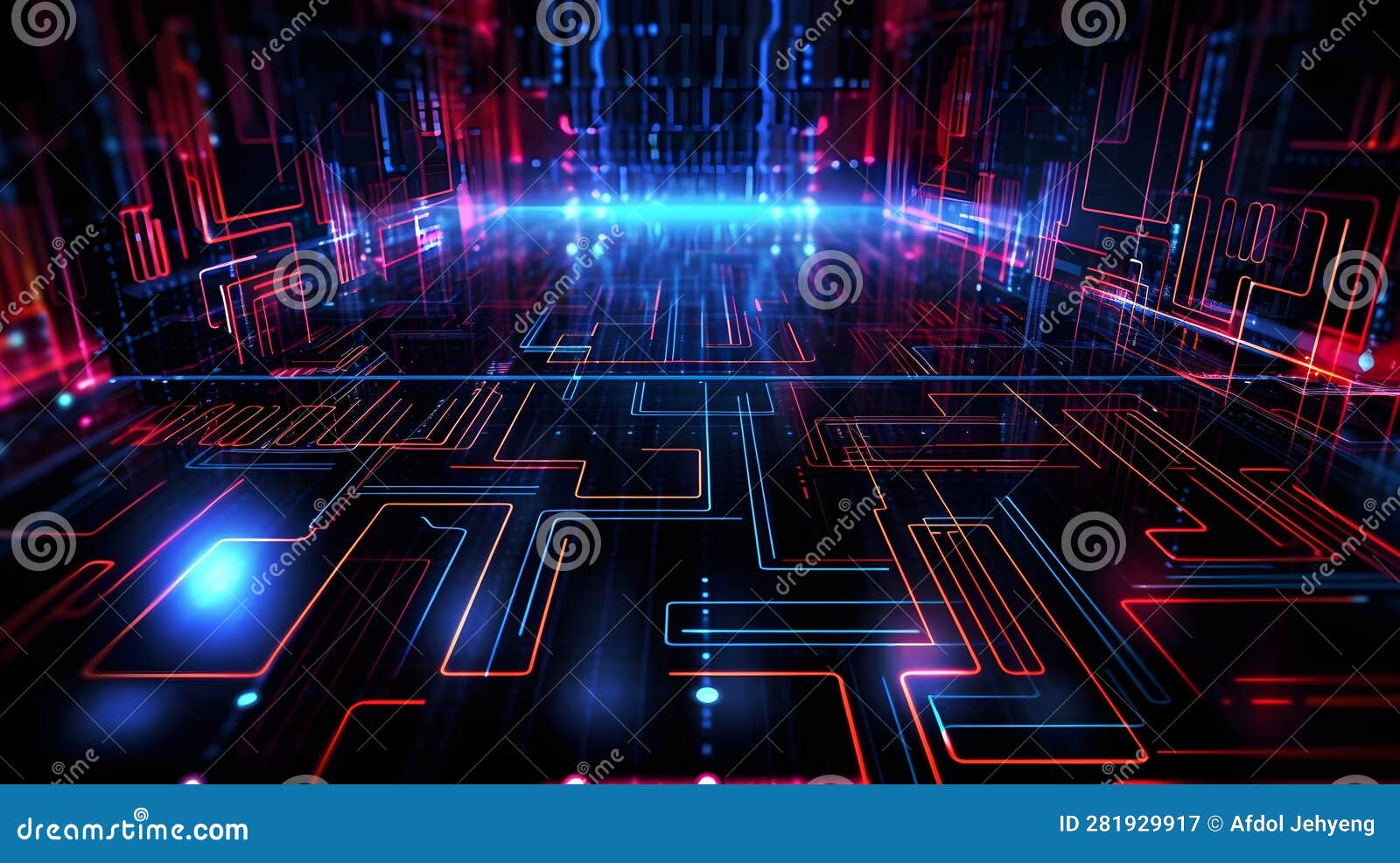 Technology Futuristic Network Connection Concept with Connecting ...