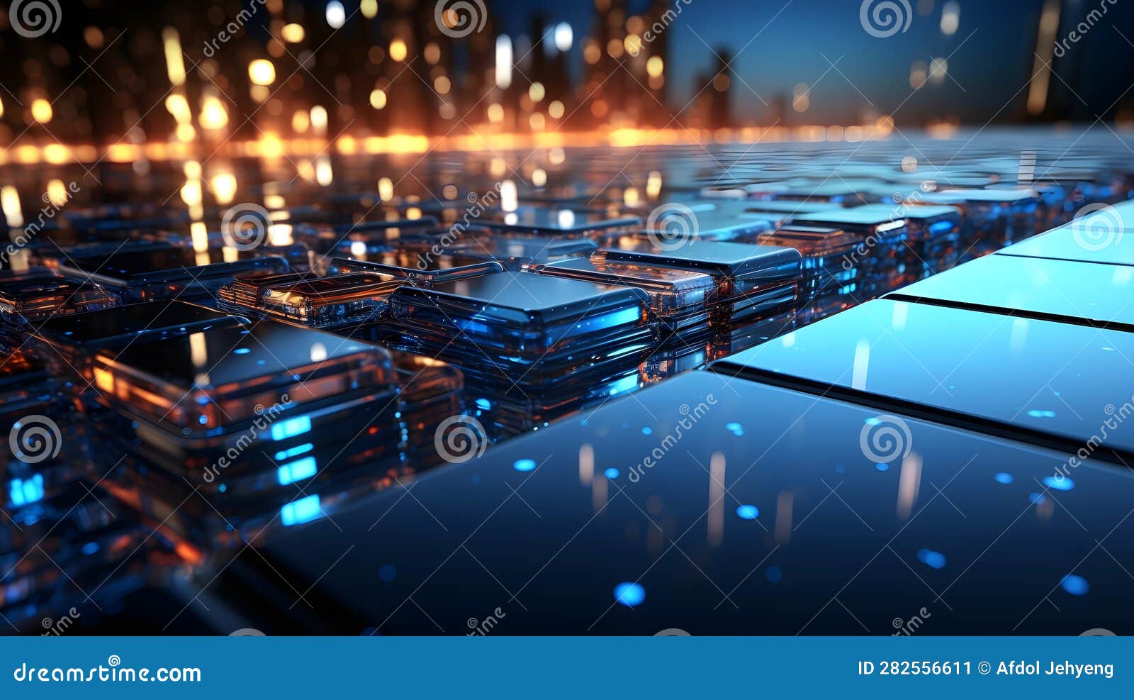 Technology Futuristic Network Connection Concept with Connecting ...