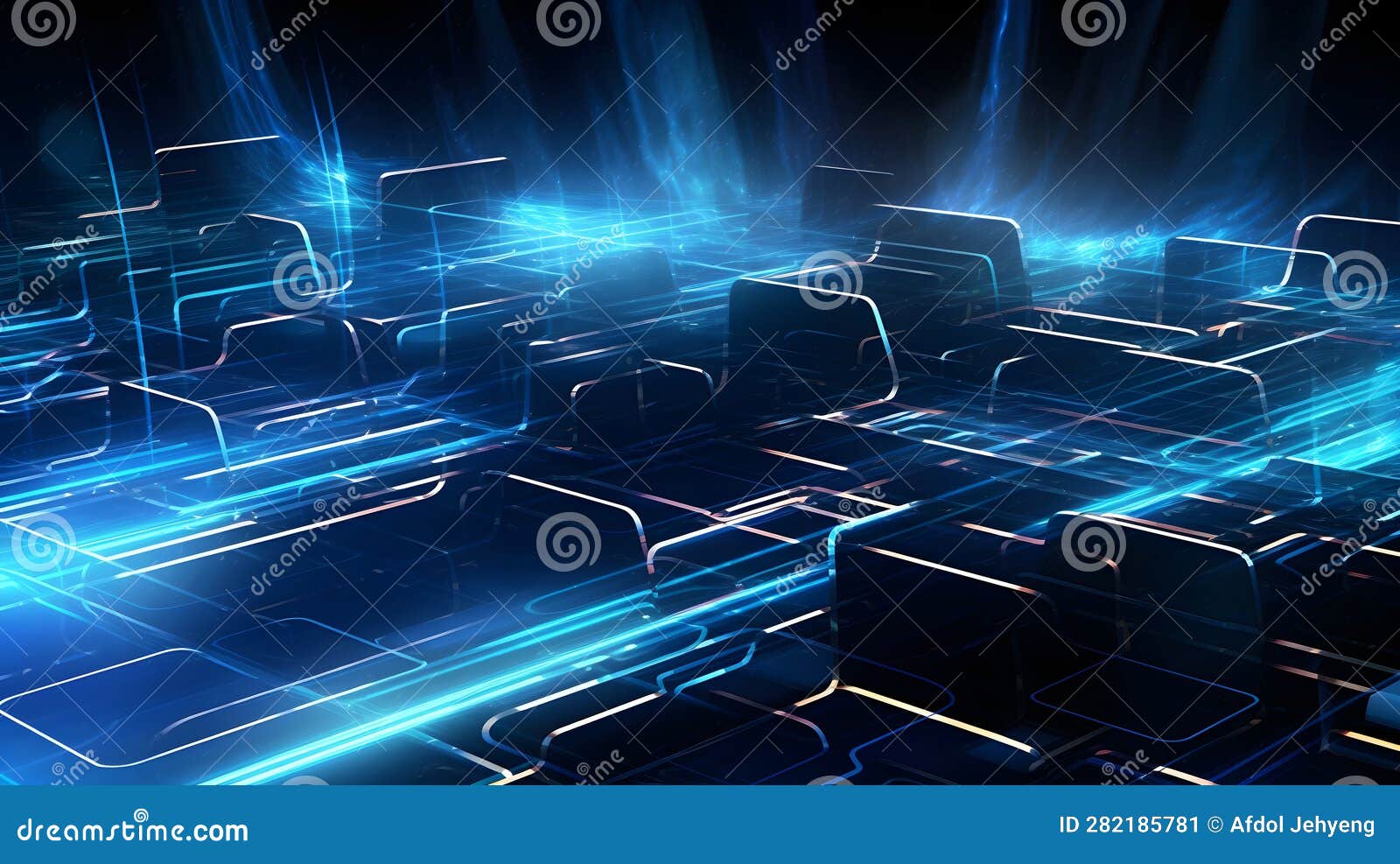Technology Futuristic Network Connection Concept with Connecting ...
