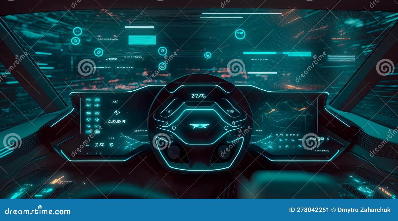 Technology Futuristic Panel . Autonomous Car , without a Driver ...