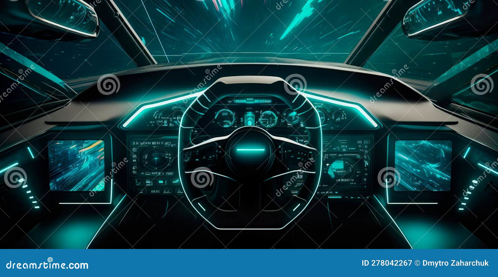 Technology Futuristic Panel . Autonomous Car , without a Driver ...