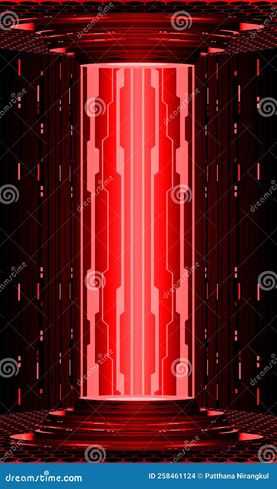 Technology Futuristic Red Light Cyber Stage Power Computer Data Vector ...