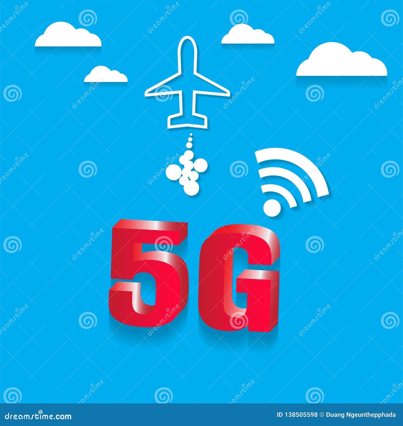 Technology 5g Icon Wifi High Speed in the Sky with Cloud Stock Vector ...