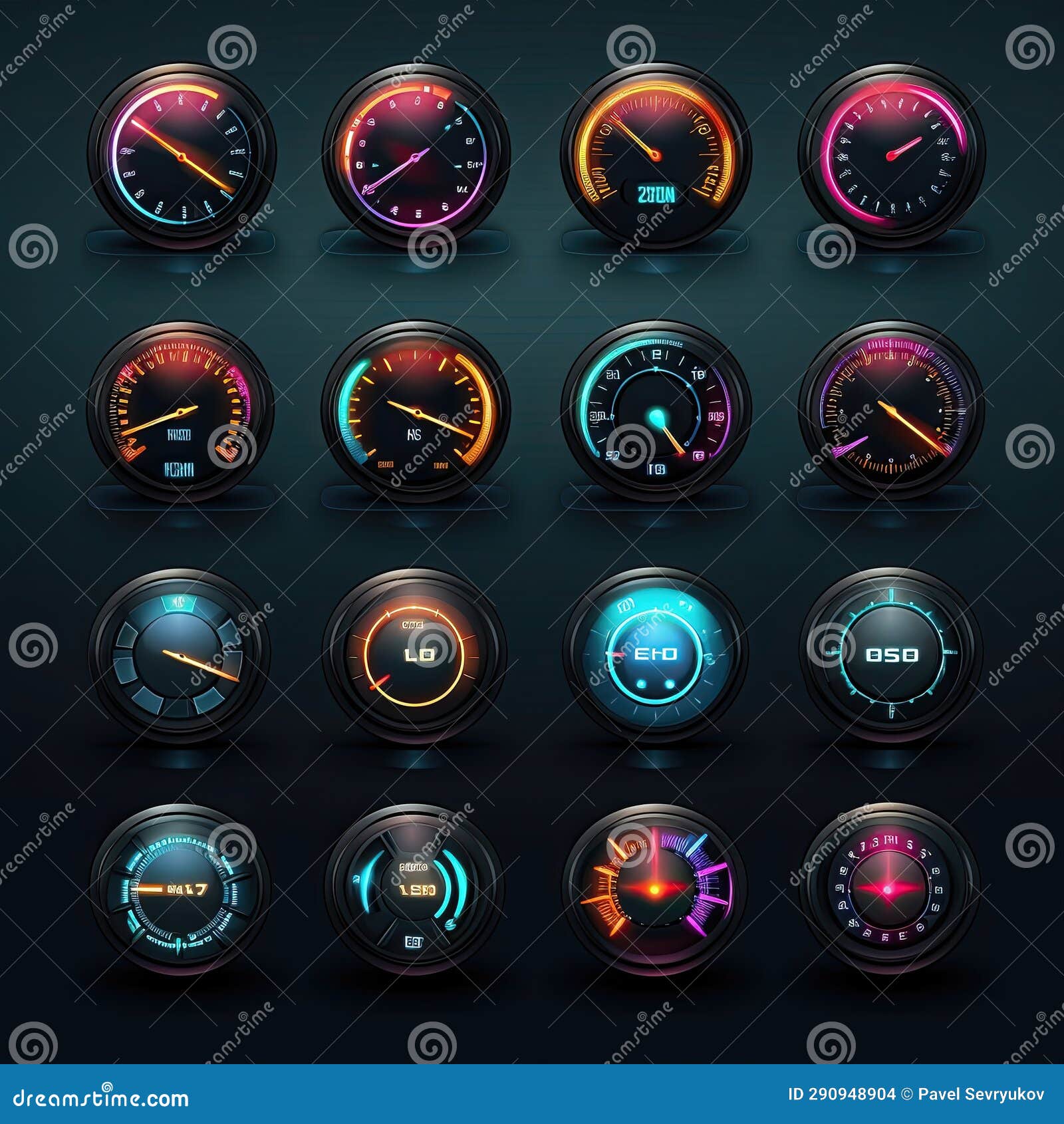 Technology Games Speedometer Ai Generated Stock Photo - Image of screen ...