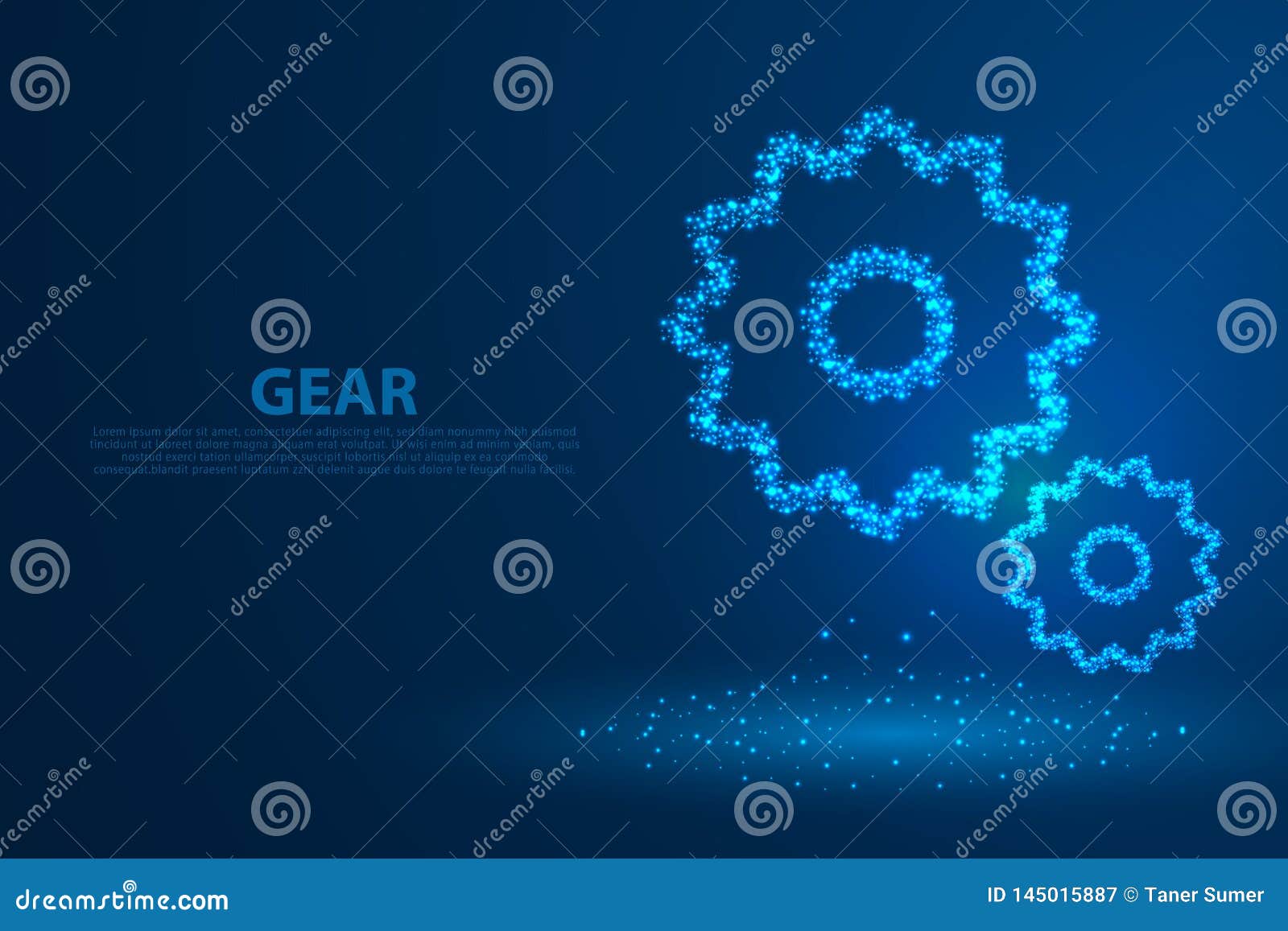 Technology Gear Icon with Blue Background, VectorTechnology Gear Icon ...